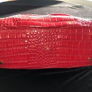 Isabella Adams | Bags | Isabella Adams Red Leather Croc Embossed ...